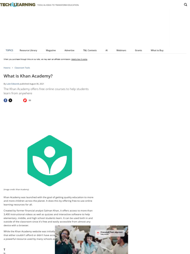 What Is Khan Academy - Tech & Learning | PDF | Teachers | Educational ...