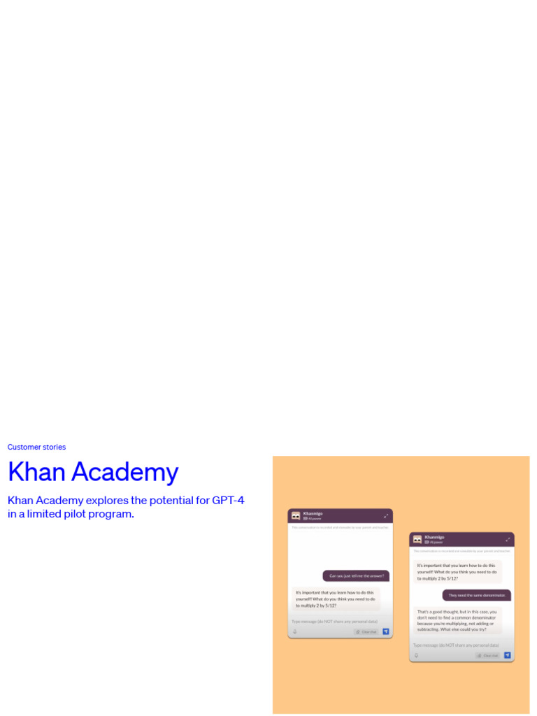 OpenAI Customer Story - Khan Academy | PDF | Teachers | Artificial ...