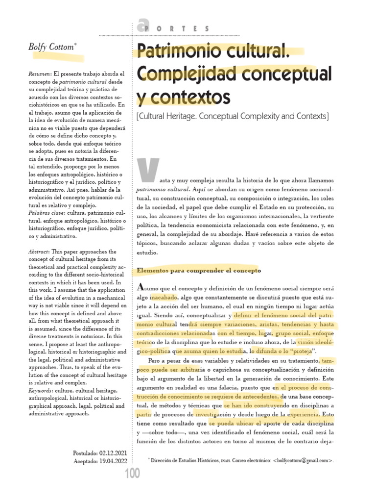 Complejidad del Patrimonio Cultural | PDF | Bienes (Ley) | Estado (política)