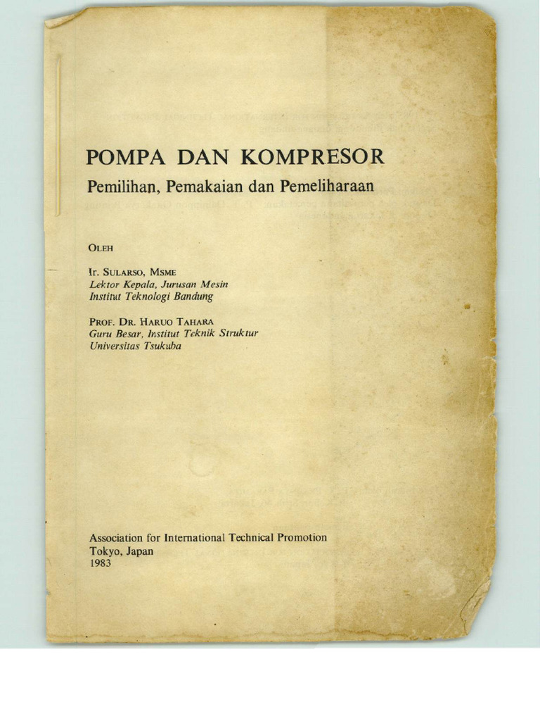 Pompa Dan Kompresor - Sularso | PDF