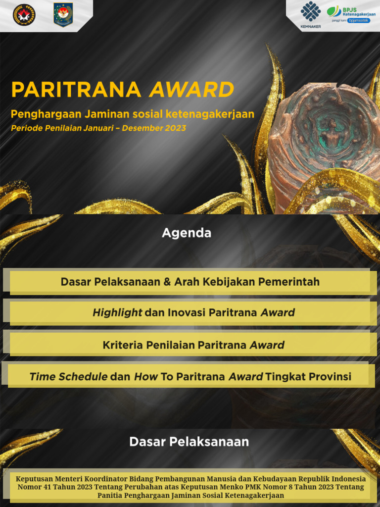 Materi Sosialisasi Paritrana Award 2023-1 | PDF