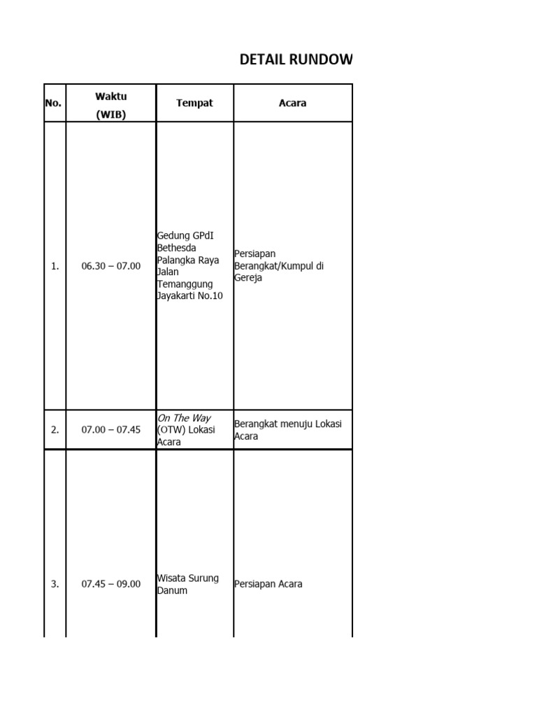Rundown Acara Family Gathering 2022 | PDF