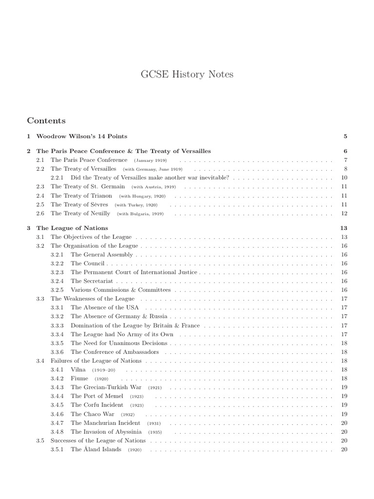 GCSE History Notes | PDF | Austria Hungary | Treaty Of Versailles