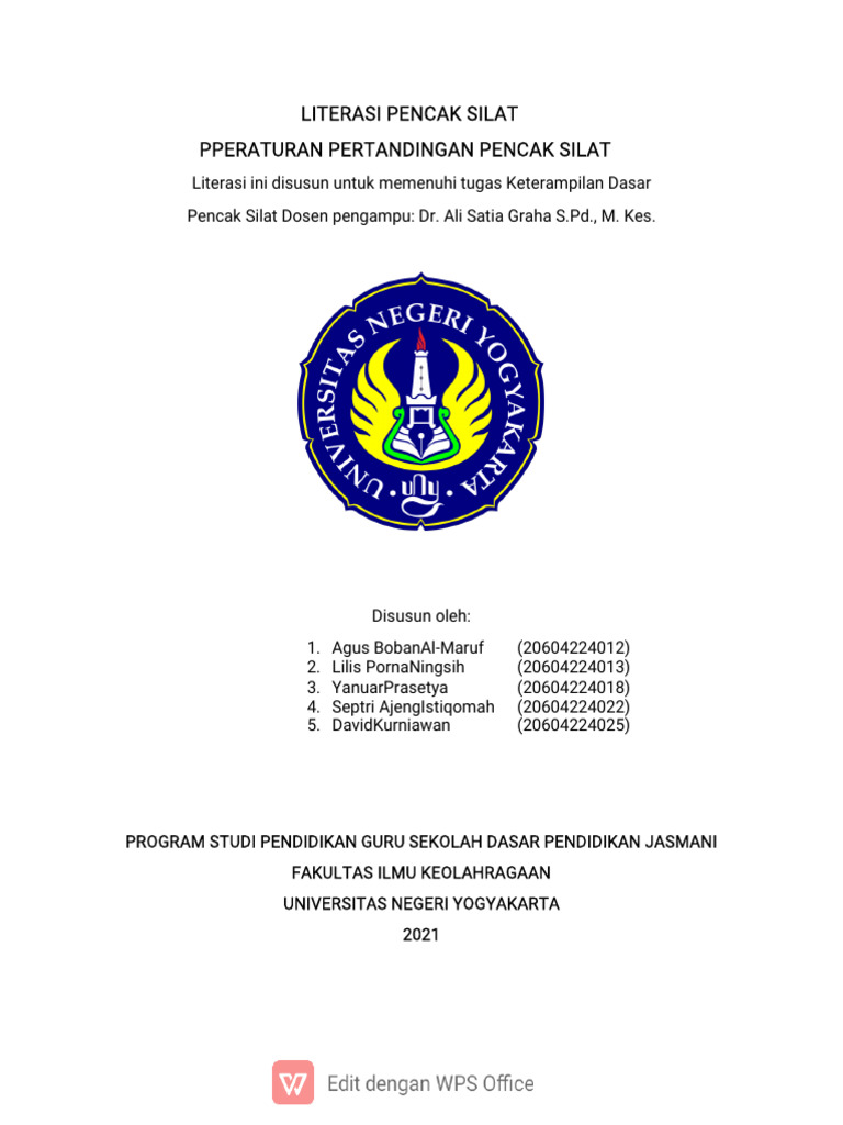 Pencak Silat Absen 31-35 Peraturan Pencak Silat | PDF