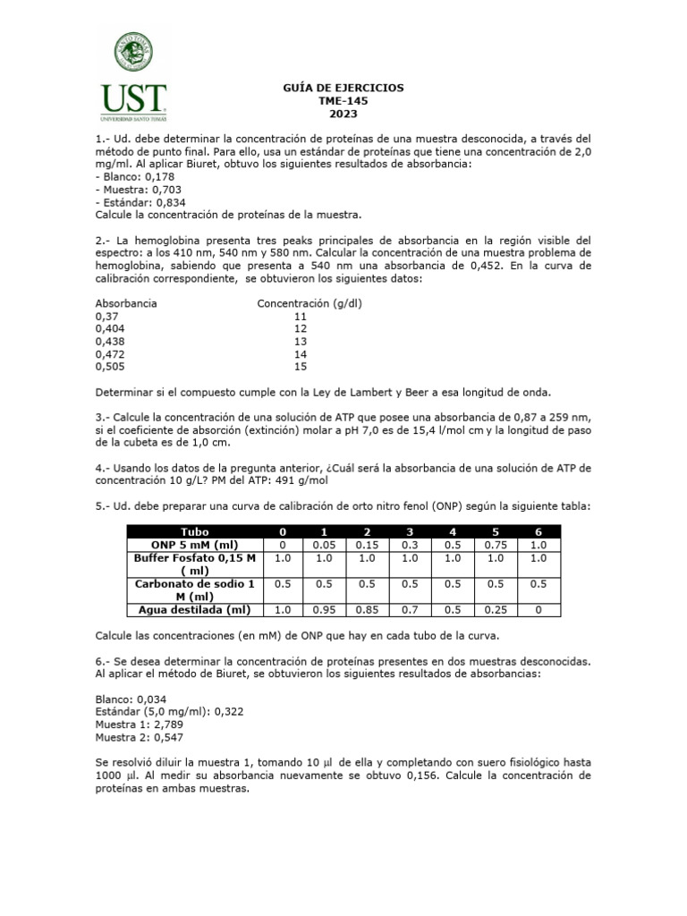 Guã A de Ejercicios 1-2 | Descargar gratis PDF | Química analítica | Química