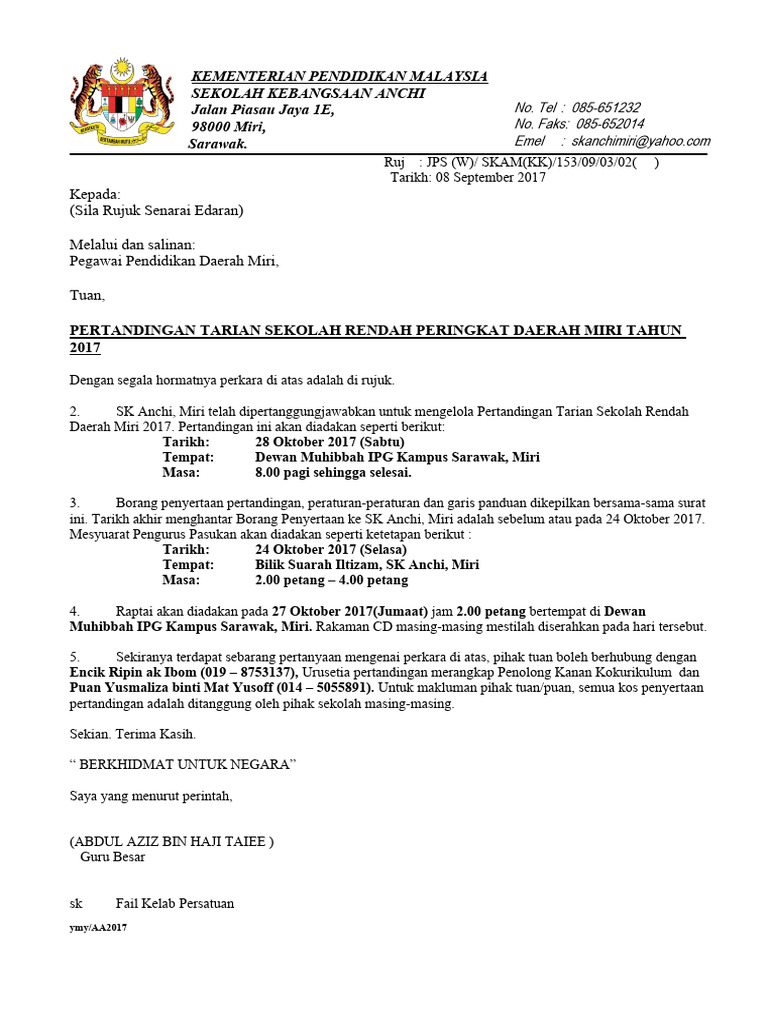 Surat Jemputan Pertandingan | PDF