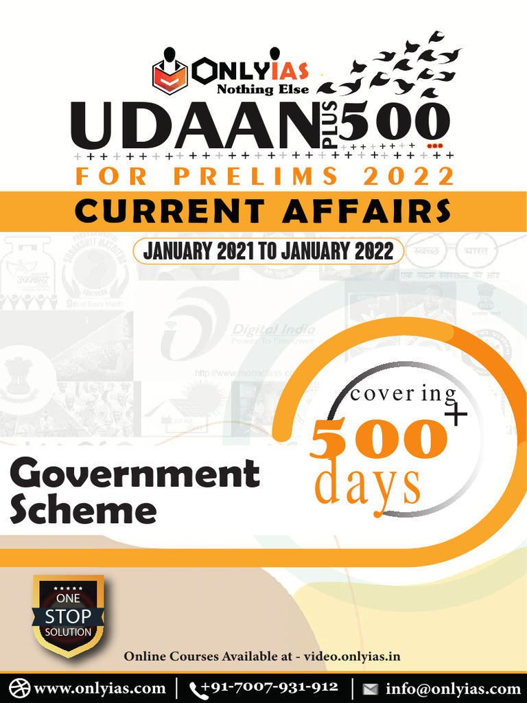 UDAAN 500 - Government Schemes Current Affairs Yearly Magazine | PDF ...