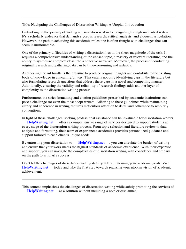 Dissertation Utopie Introduction | PDF | Thesis | Science