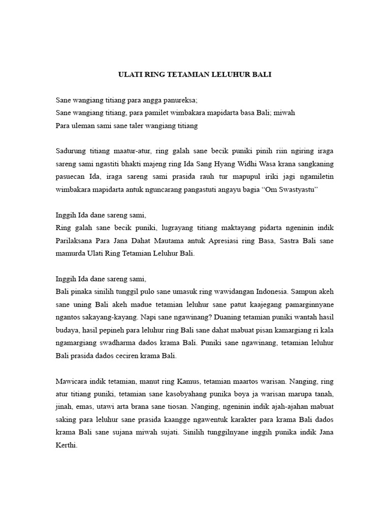 Pidarta Basa Bali SMP | PDF