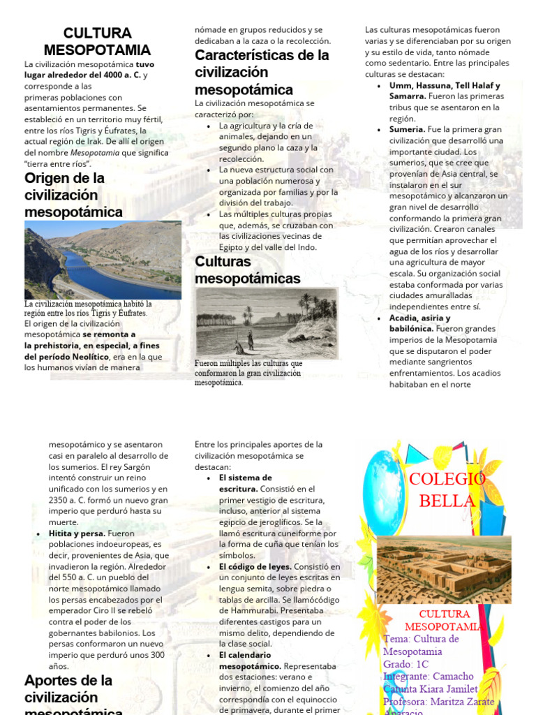 Civilización Mesopotámica Pdf Mesopotamia Babilonia