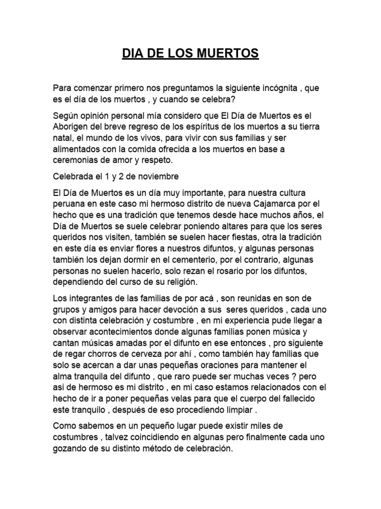 Dia de Los Muertos | PDF