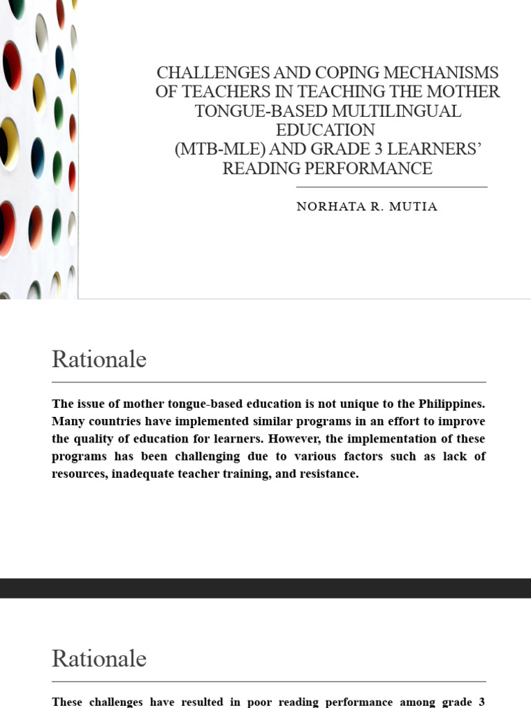 Mutia, Norhata Final Ppt1 | PDF | Statistical Significance | Teachers