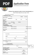 List of Requirements Application Form For Commission in The Reserve ...