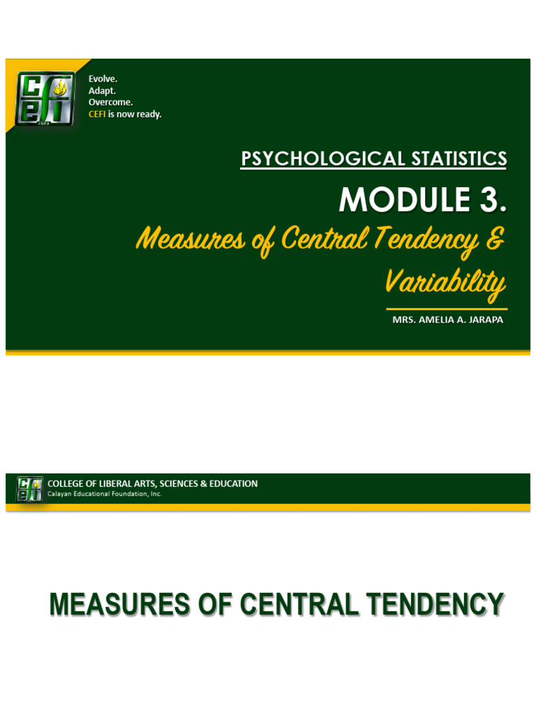 Module 3 Psych Stat | Download Free PDF | Mean | Standard Deviation