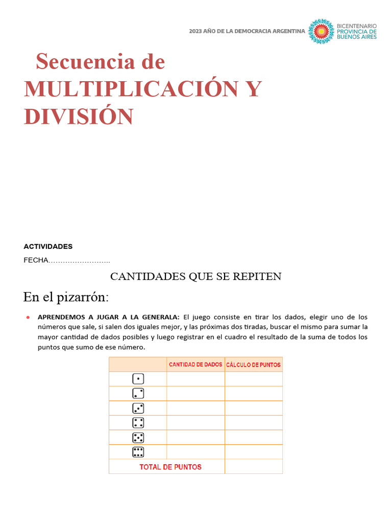 Actividades de Multiplicación y División | PDF | División (Matemáticas ...