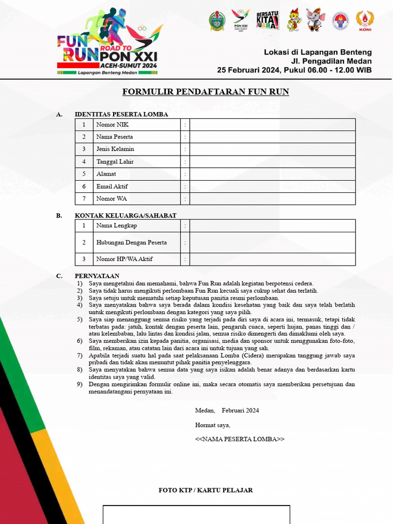 Formulir Pendaftaran Lomba - Instansi | PDF