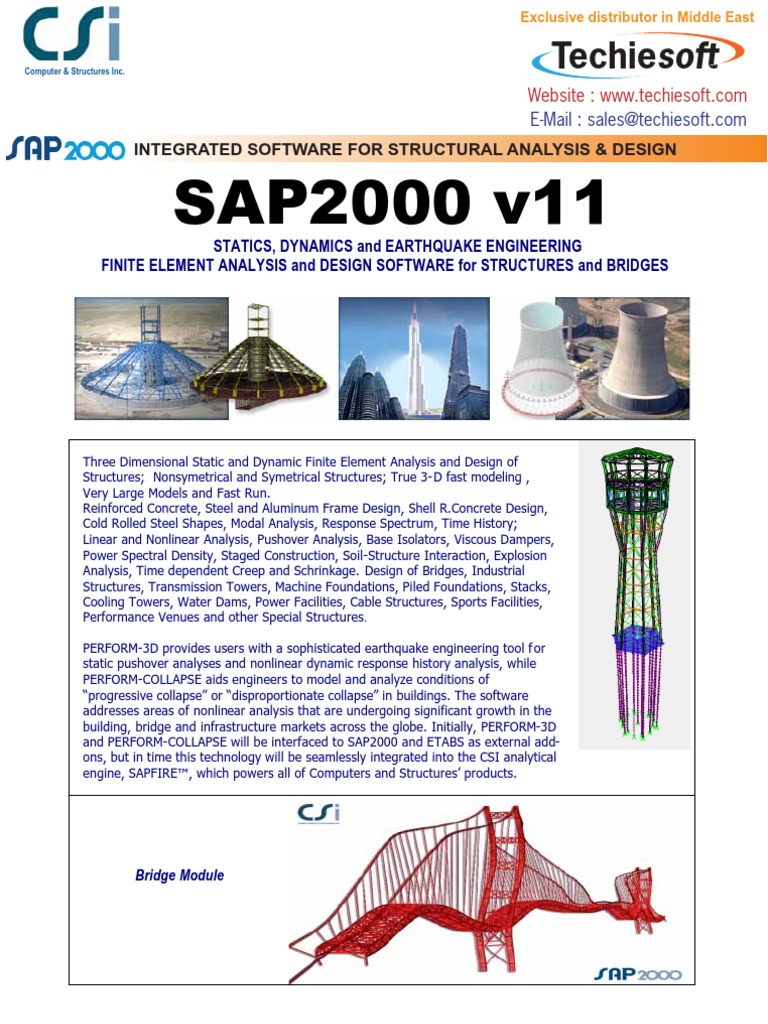 Sap 2000 Brochure | Bridge | Buckling | Free 30-day Trial | Scribd