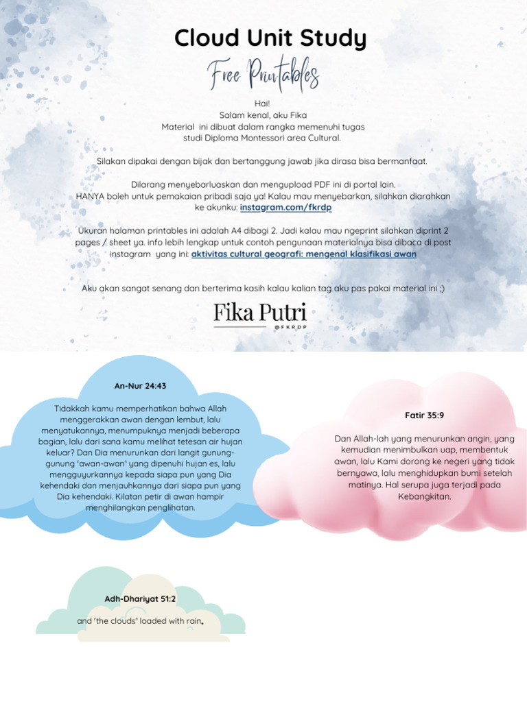 Printable Klasifikasi Awan (1) | PDF