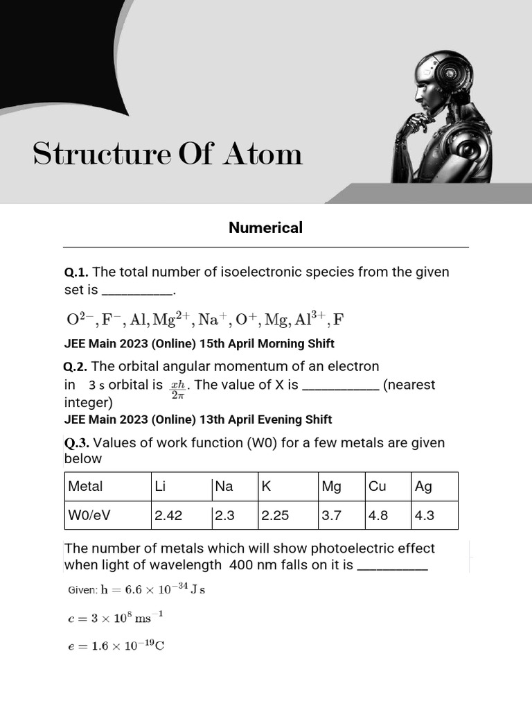 Chem 2 Atomic Structure Pdf Atomic Orbital Electron