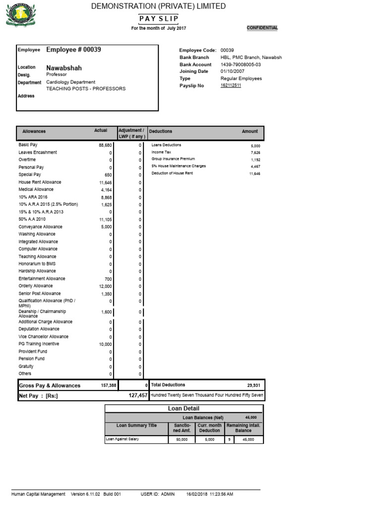 PaySlips Format 6 | PDF | Tax Deduction | Taxes