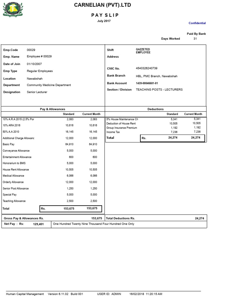PaySlips_Format_3 | PDF | Tax Deduction | Financial Services