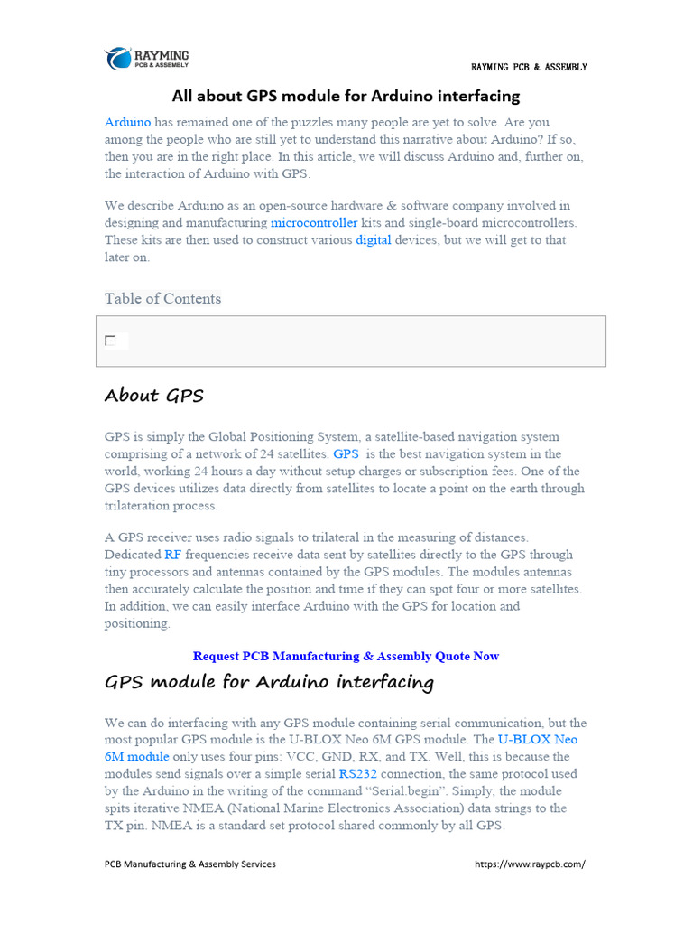 All About Gps Module For Arduino Interfacing Pdf Arduino Global