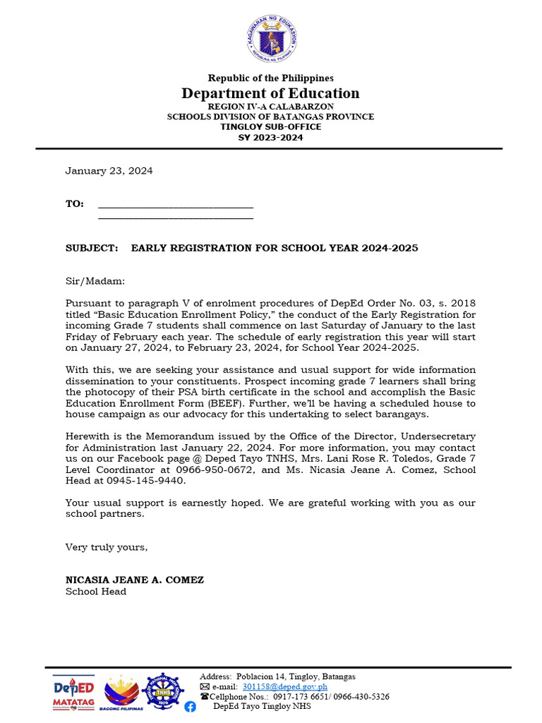 Letter For Brgy Captain | PDF