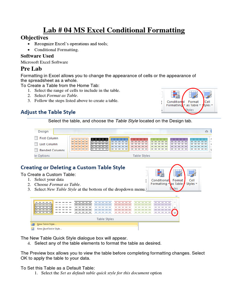 Lab # 04 MS Excel Conditional Formatting | PDF | Microsoft Excel ... Lab # 04 MS Excel Conditional Formatting | PDF | Microsoft Excel ...