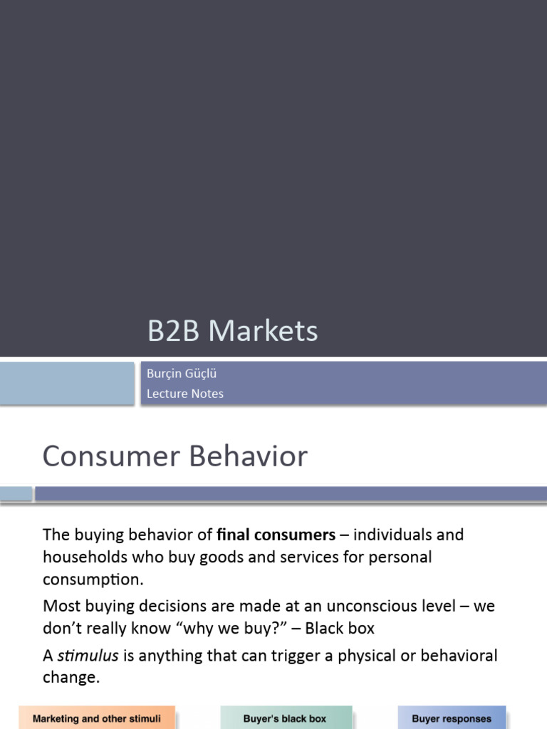 Ch 7 Business Buyer Behavior B2b Markets Pdf Consumer Behaviour