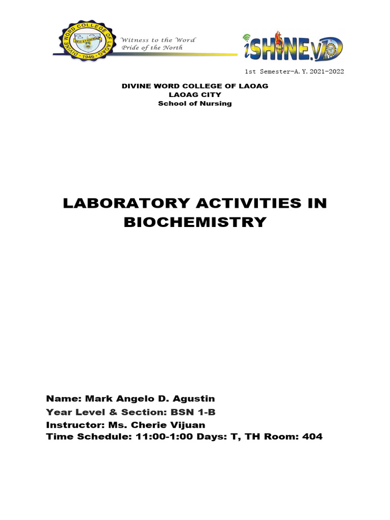 Biochemistry Lab Activities for Nursing Students | PDF | Carbohydrates ...