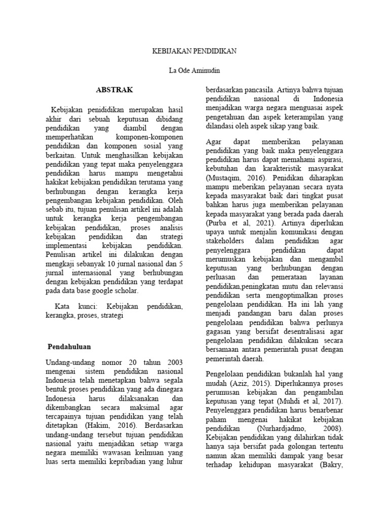 Kebijakan Pendidikan | PDF | Ilmu Sosial | Sains & Matematika