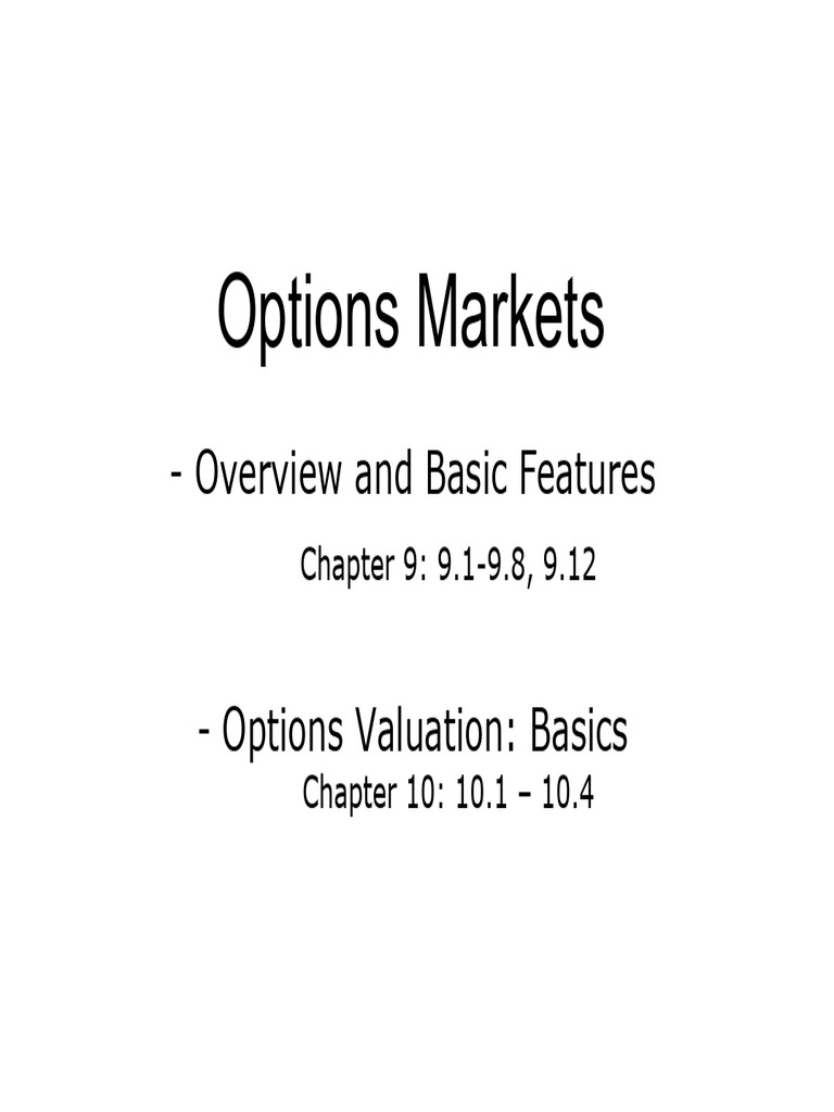 Set 4 Intro To Options and Basic Valuation | PDF | Option (Finance ...