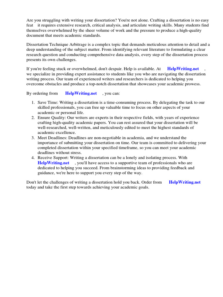 Dissertation Technique Arbitrage | PDF | Thesis | Internet