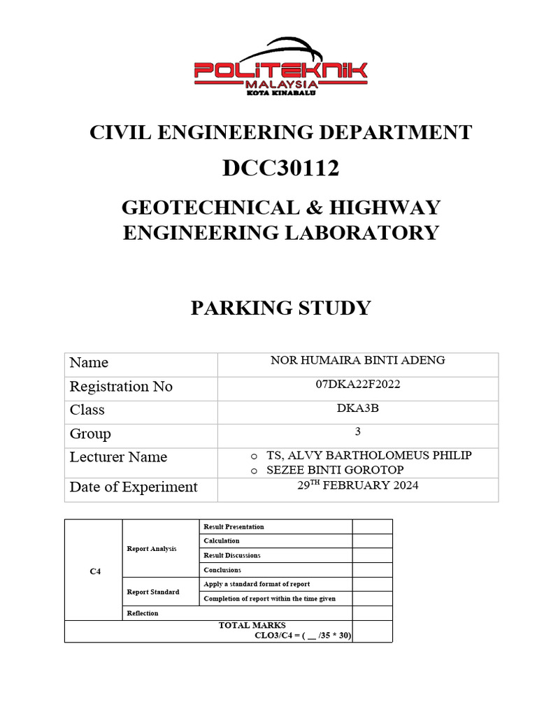 Parking Study Maii Pdf Parking Data