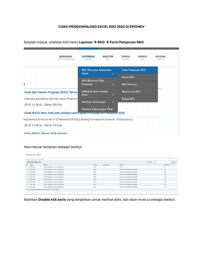 Cara Mendownload Excel Rko 2025 Di Emonev | PDF | Pengelolaan Keuangan ...