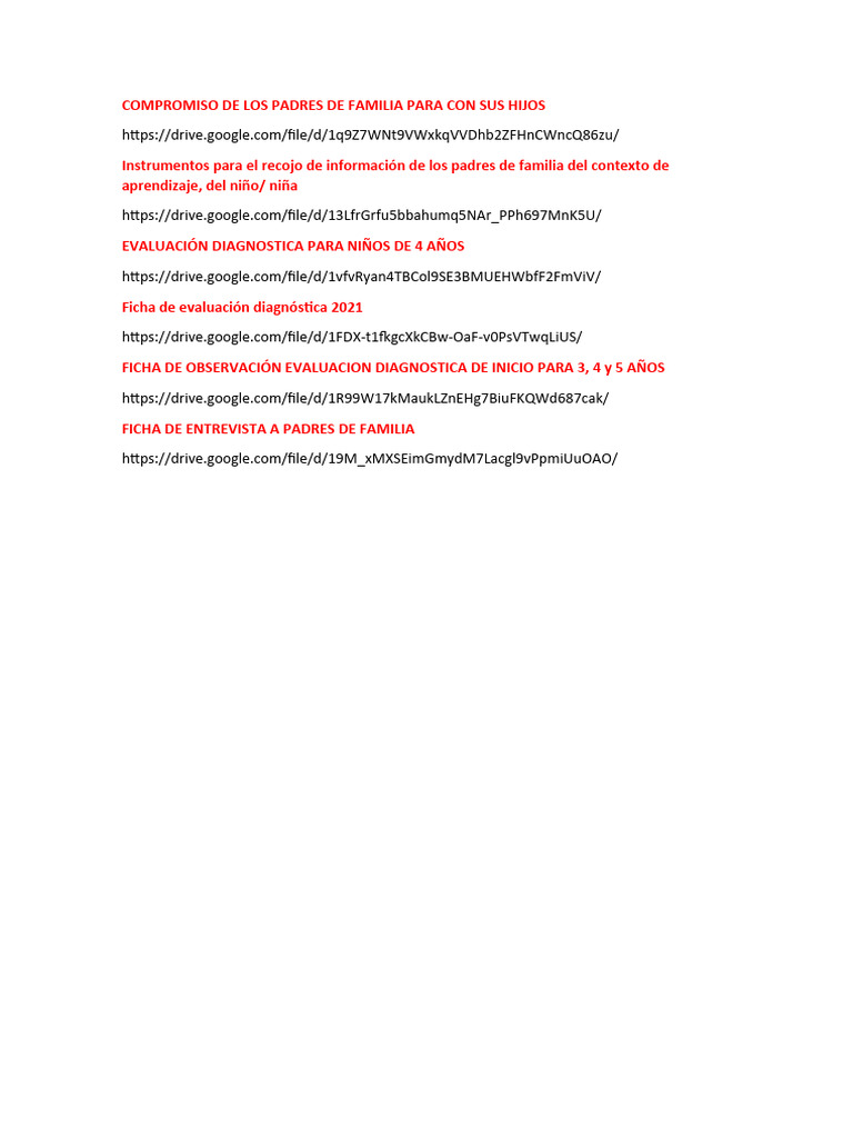 Instrumentos De Evaluación Diagnóstica Para El Nivel Inicial Pdf