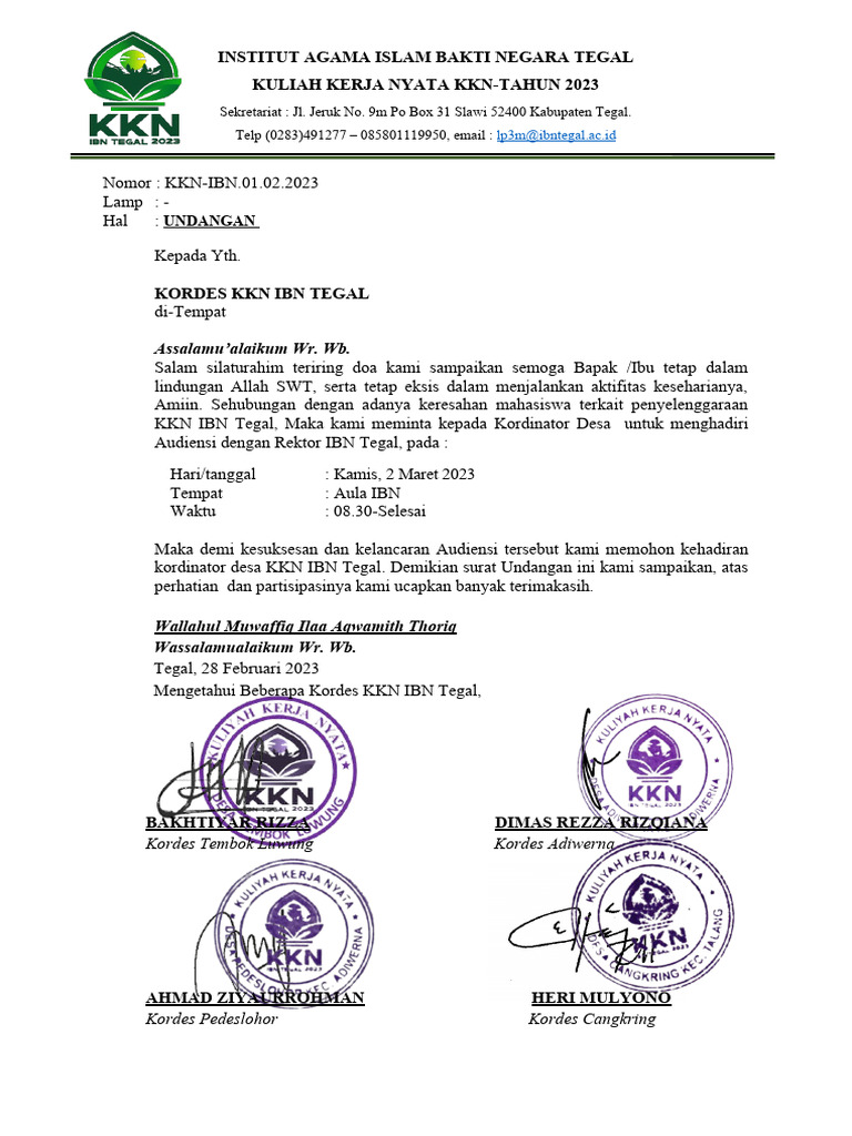 Surat Audiensi KKN | PDF