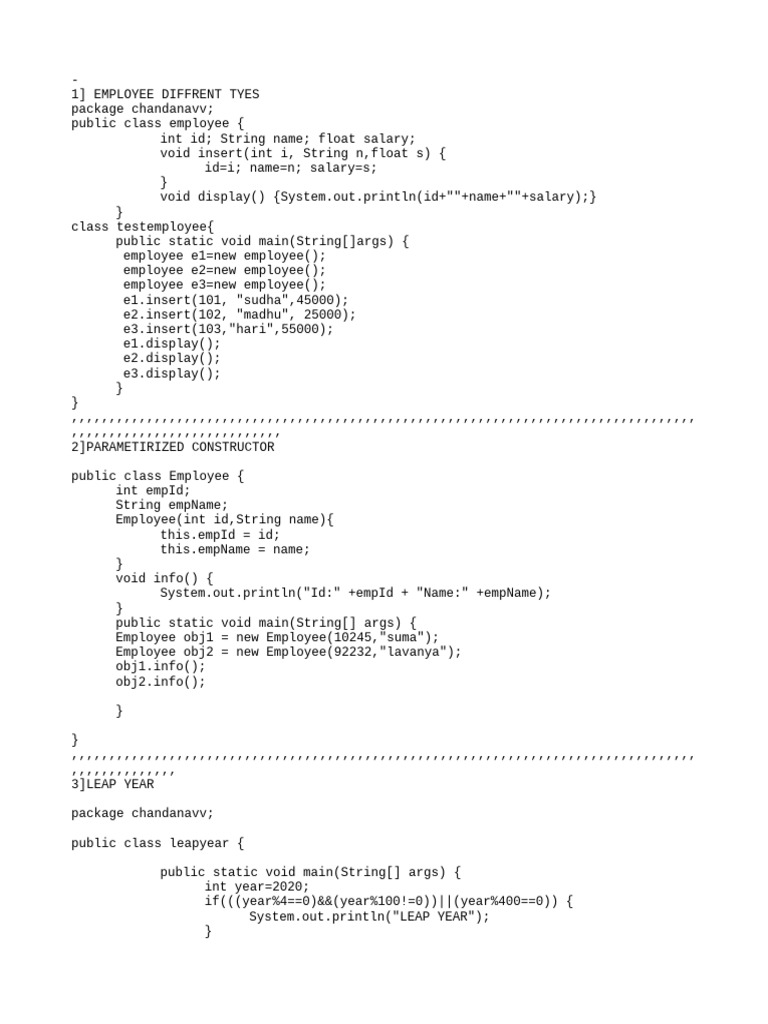 OOPS With JAVA Manual | PDF | Computer Science | Computer Programming OOPS With JAVA Manual | PDF | Computer Science | Computer Programming