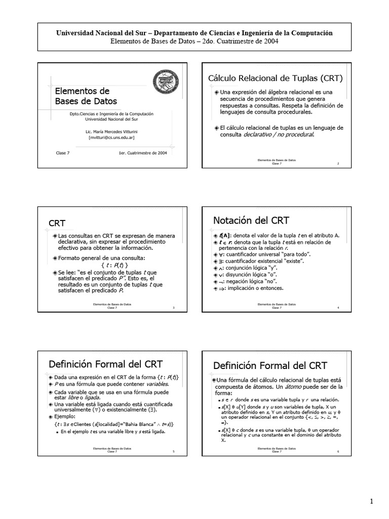 Clase #6 Algebra Relacional | PDF | Bases de datos | SQL