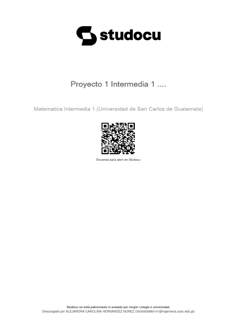 Proyecto 1 Intermedia 1 | PDF | Integral | Matriz (Matemáticas)