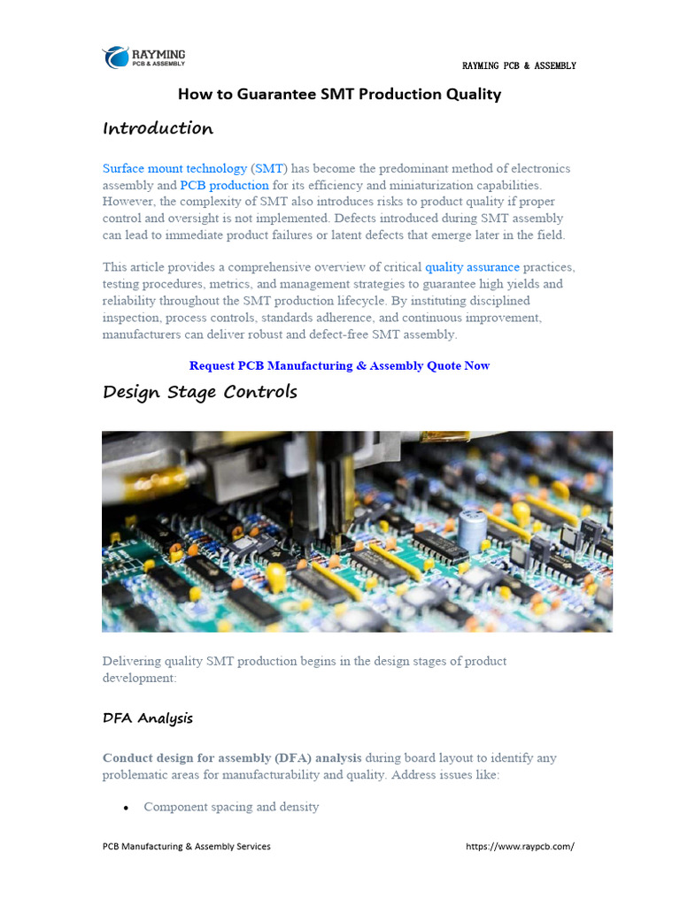 How To Guarantee SMT Production Quality | PDF | Printed Circuit Board ...