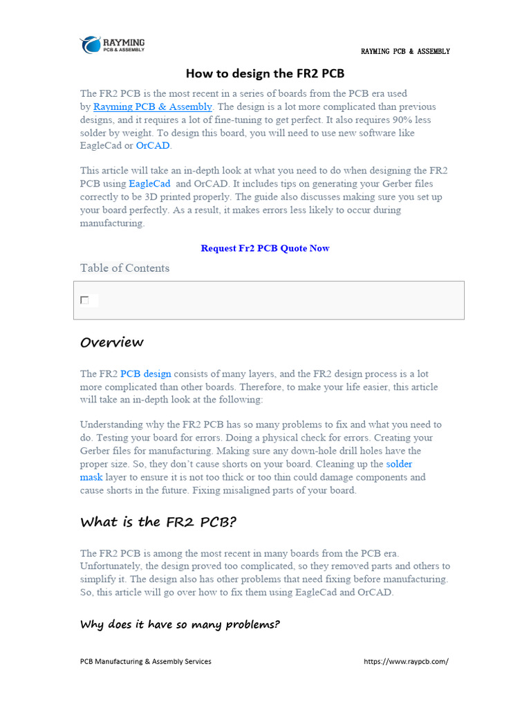How To Design The FR2 PCB | PDF | Printed Circuit Board | Computer Engineering