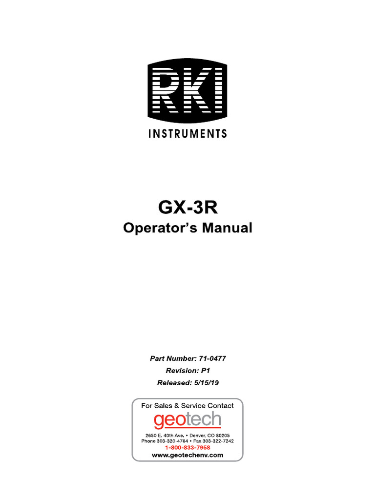 RKI GX-3R Operator - S Manual | PDF