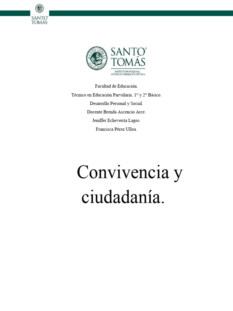 Convivencia y Ciudadania | Descargar gratis PDF | Educación de la primera infancia | Ciudadanía