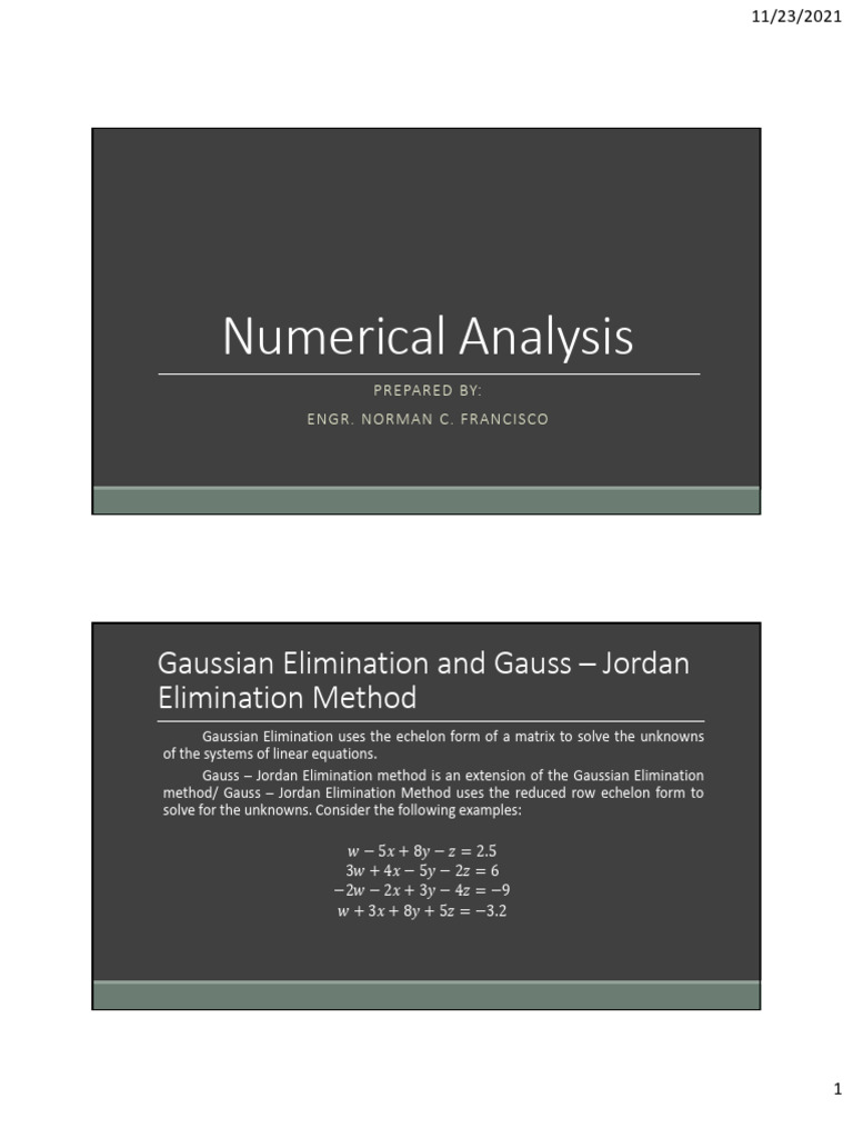 Numerical Methods and Analysis - Nov. 23B | PDF | Algebra ...