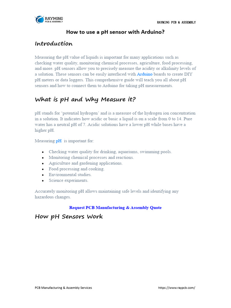 How To Use A PH Sensor With Arduino | Download Free PDF | Ph | Arduino How To Use A PH Sensor With Arduino | Download Free PDF | Ph | Arduino