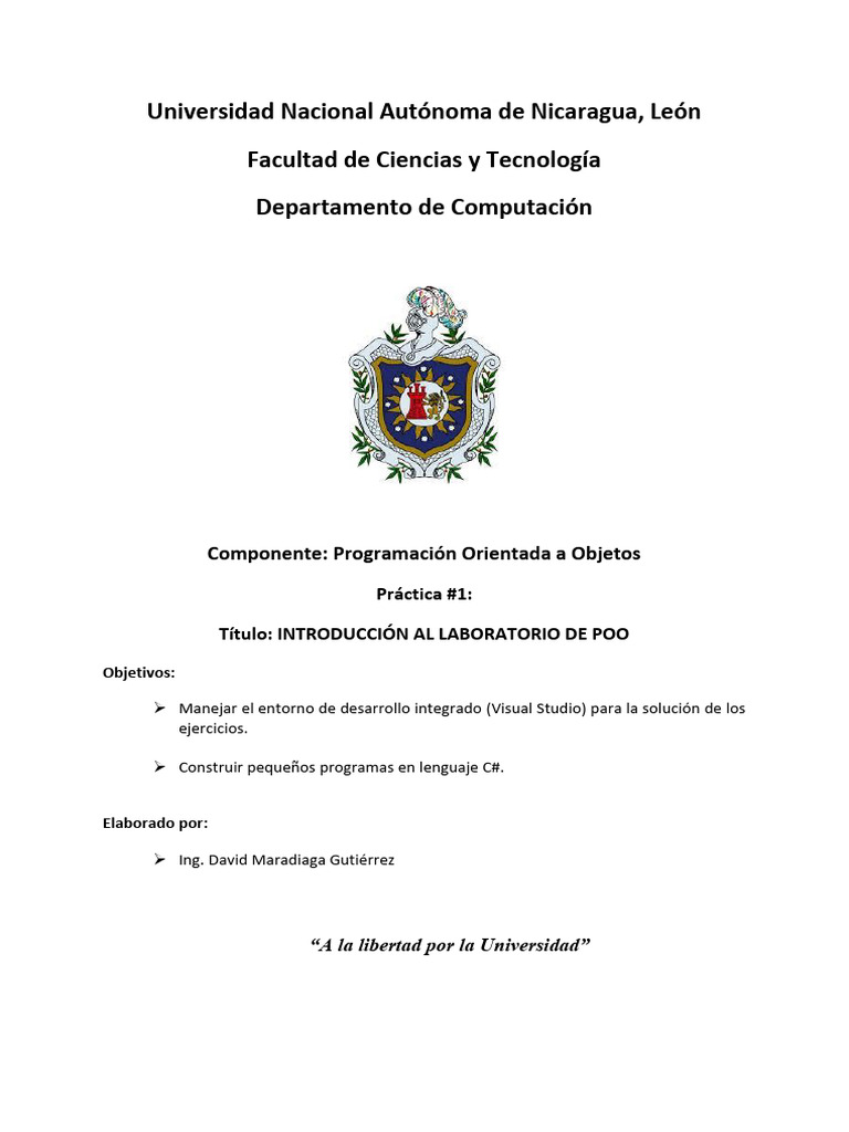 Introducción a POO en C# y Visual Studio | PDF | Programa de computadora | Programación