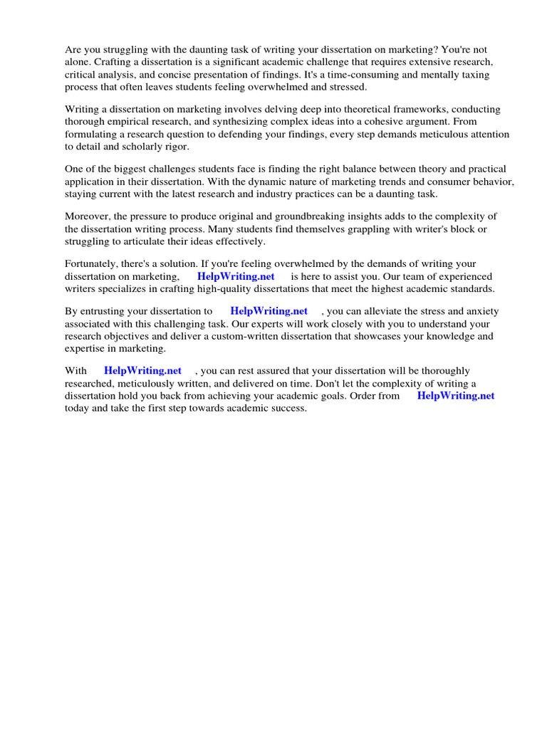 Dissertation Report On Marketing Slideshare | PDF | Marketing ...