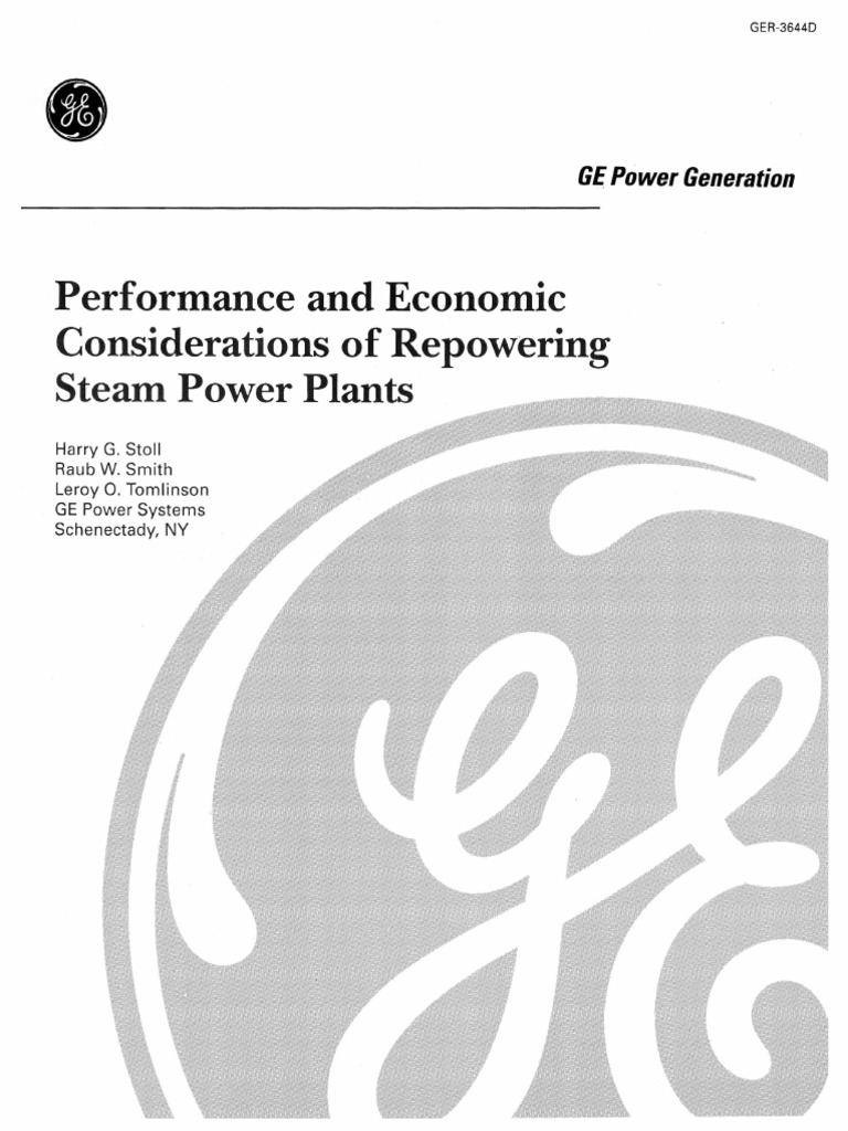 Ger 3644d Perf Economics Repower Steam Power Plants | PDF