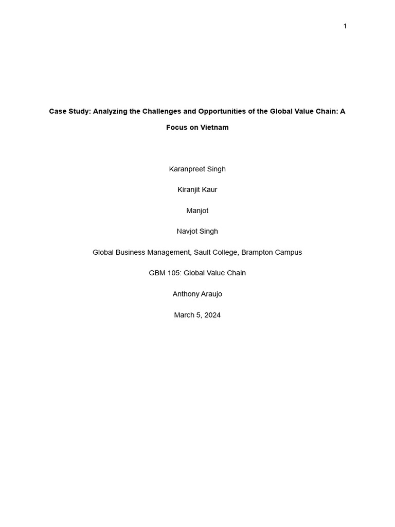 Vietnam's Global Value Chain Analysis | PDF